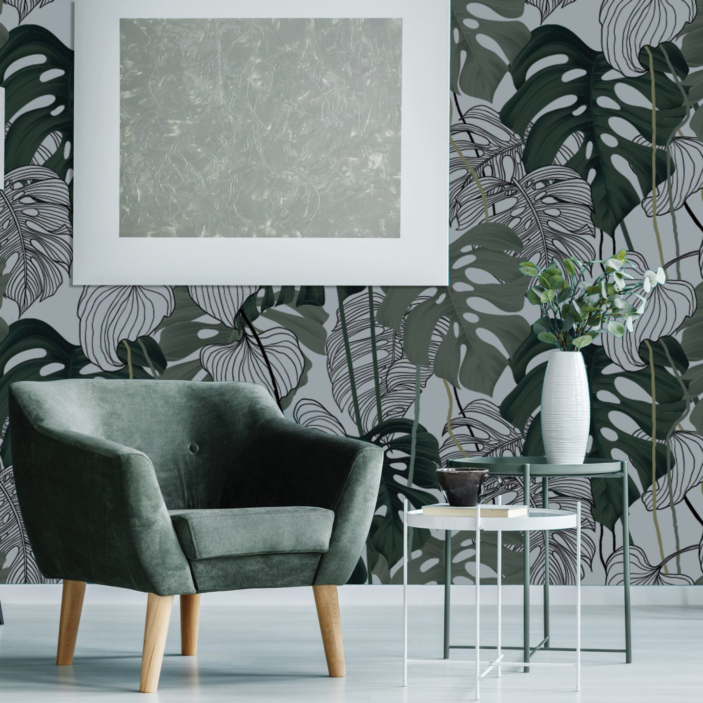 Zidna Tapeta - Green Boranics | pattern monstera listova